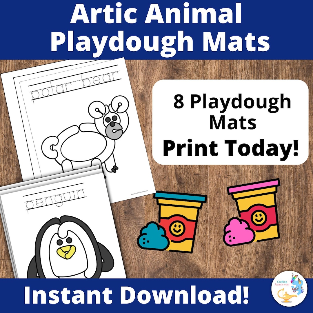 Winter Animals Playdough Mats for Preschoolers, Arctic Animal Activity ...