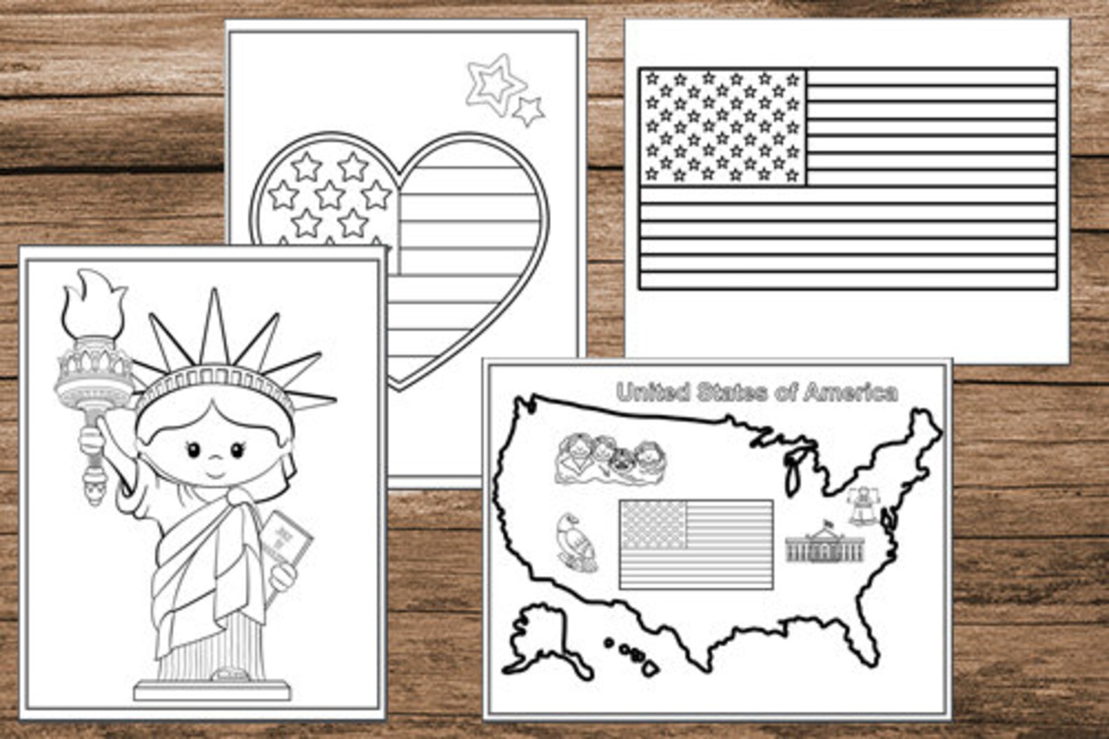 USA Preschool Worksheets Printable - Patriotic Worksheets - Fourth of ...
