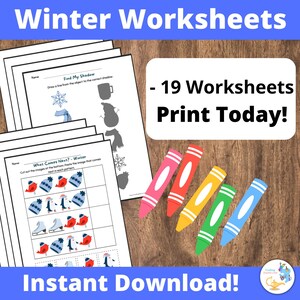 Printable Winter Worksheets for Preschoolers, Kindergarteners and ...