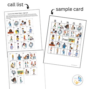 Community Helper Bingo Cards: Printable Bingo Cards, Colorful Bingo Set ...