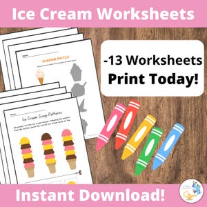 Printable Ice Cream Worksheets for Preschoolers, Kindergarteners and ...