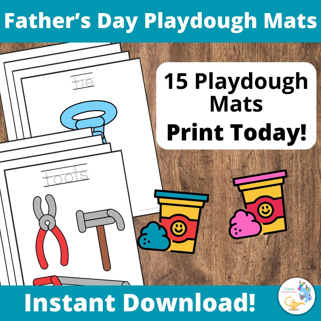 Father's Day Playdough Mat for Preschoolers, Father's Day Activity for ...