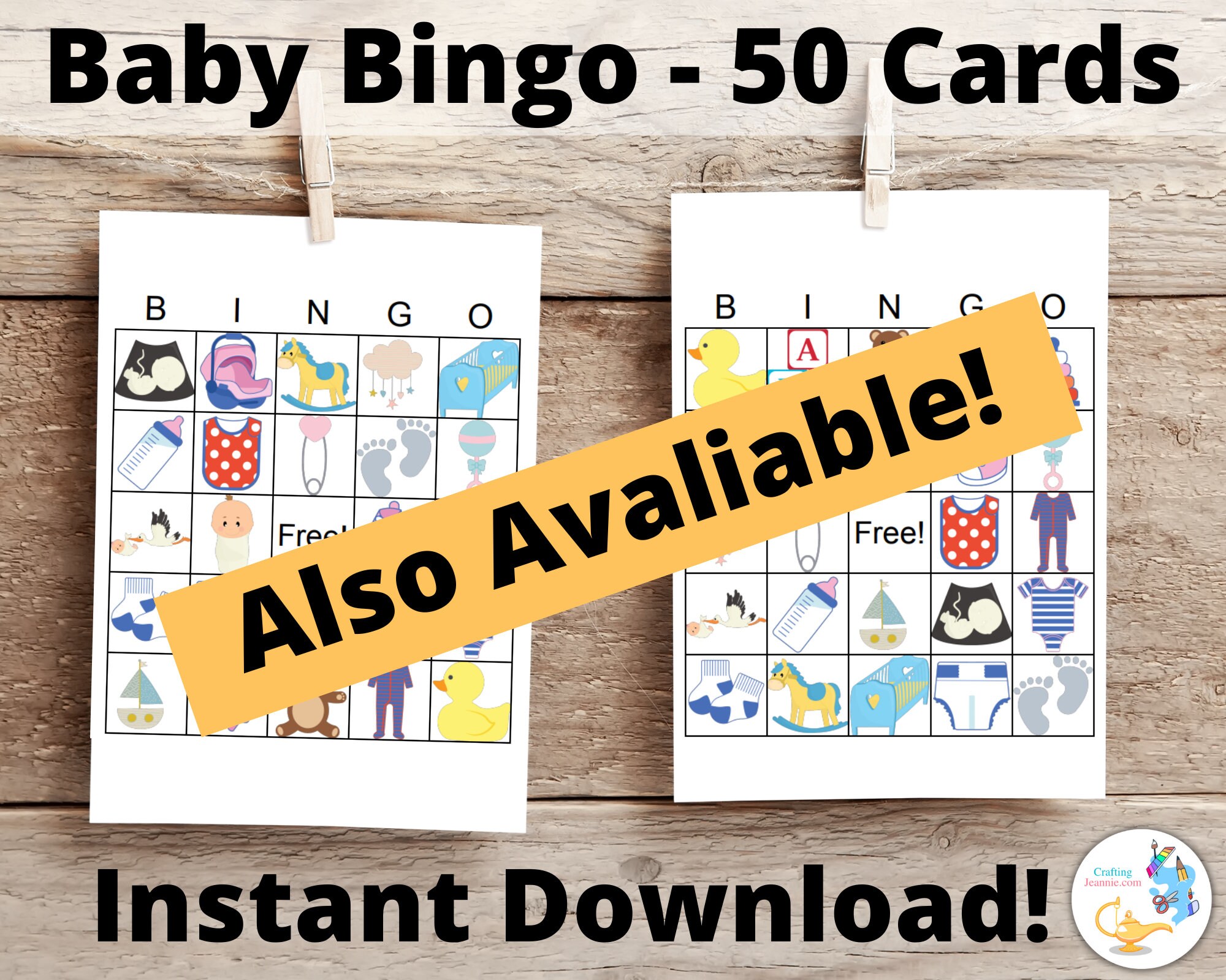 Baby Boy Bingo Cards: PRINTABLE Bingo Cards, Baby Shower Bingo, Set of ...