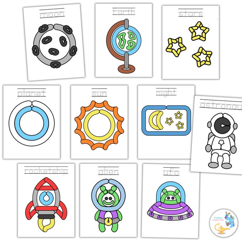 Space Playdough Mats for Preschoolers, Outer Space Activity for ...