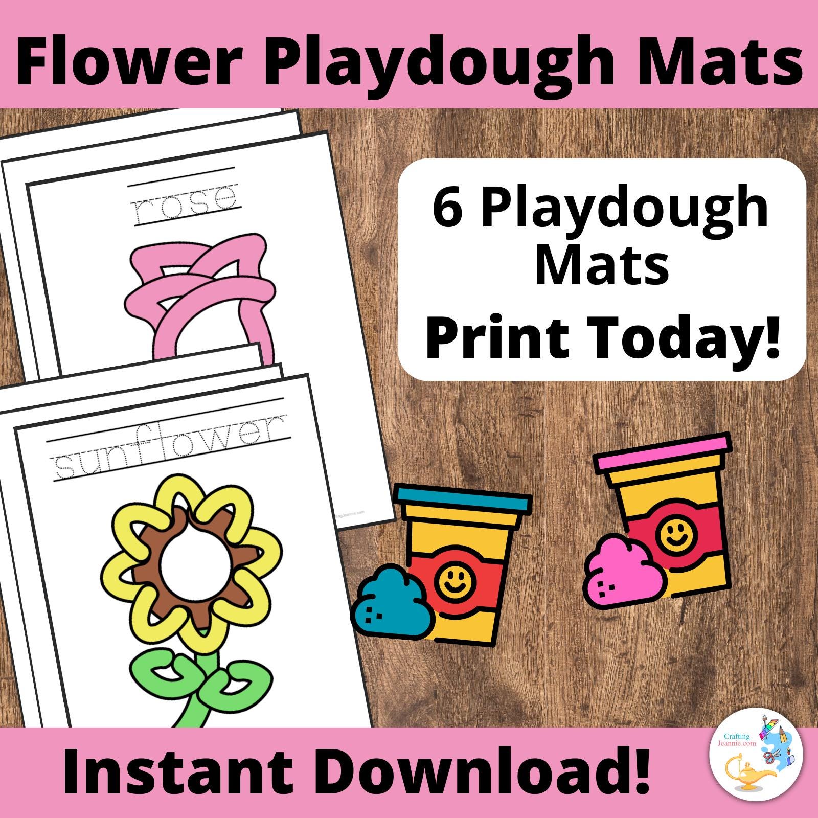 Flower Playdough Mats for Preschoolers, Rose Activity for ...