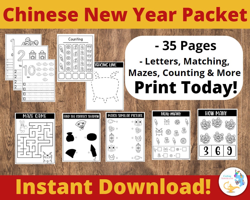 Chinese New Year Activities, Mazes, Counting, Printable Chinese New ...