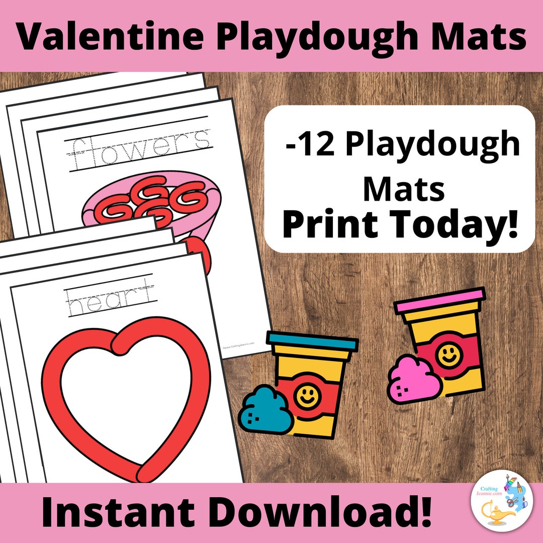 Valentine's Day Playdough Mat, Day of Love Activities, St. Valentine ...