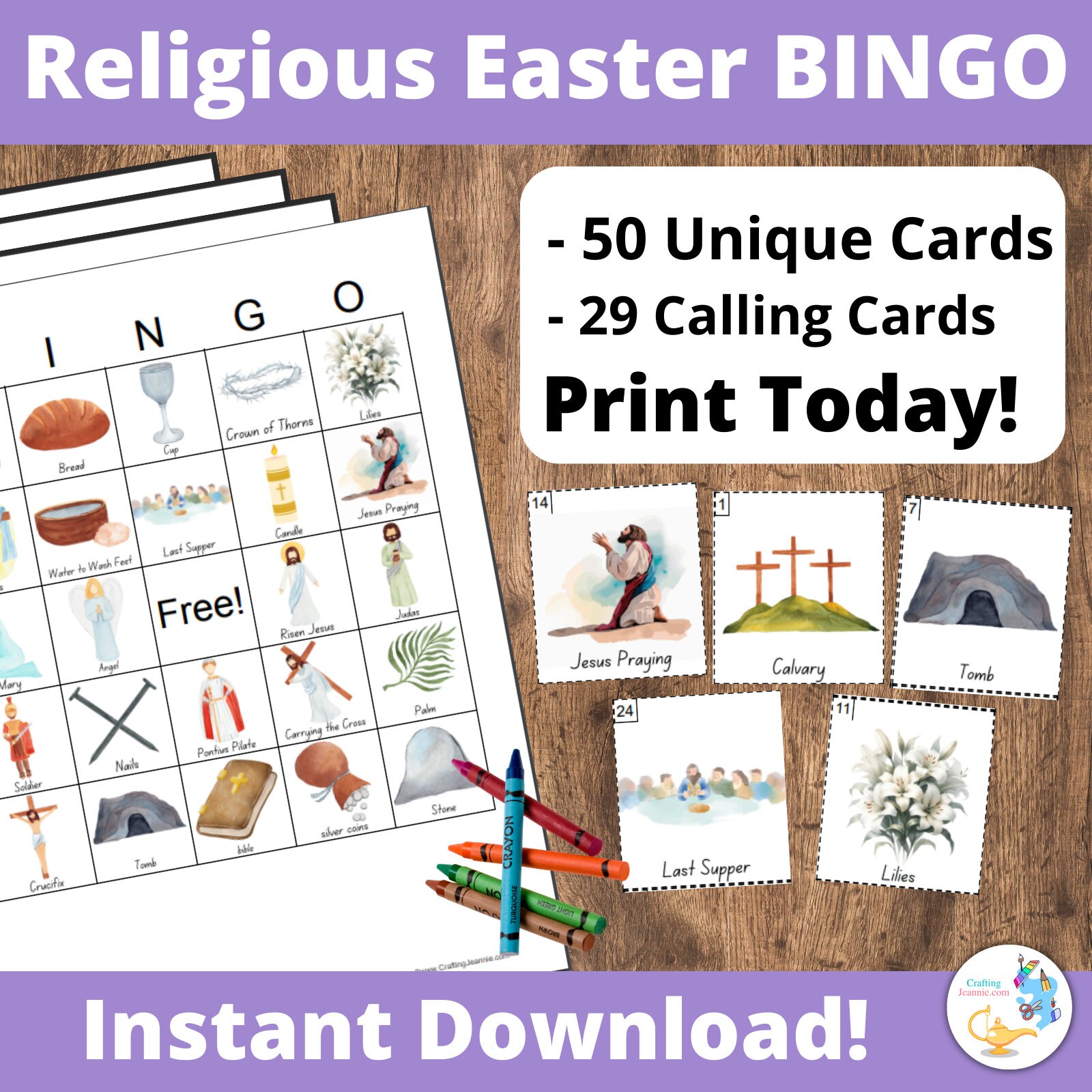 Religious Easter BINGO 50 Cards, Jesus, Religious Easter, CCD Game ...