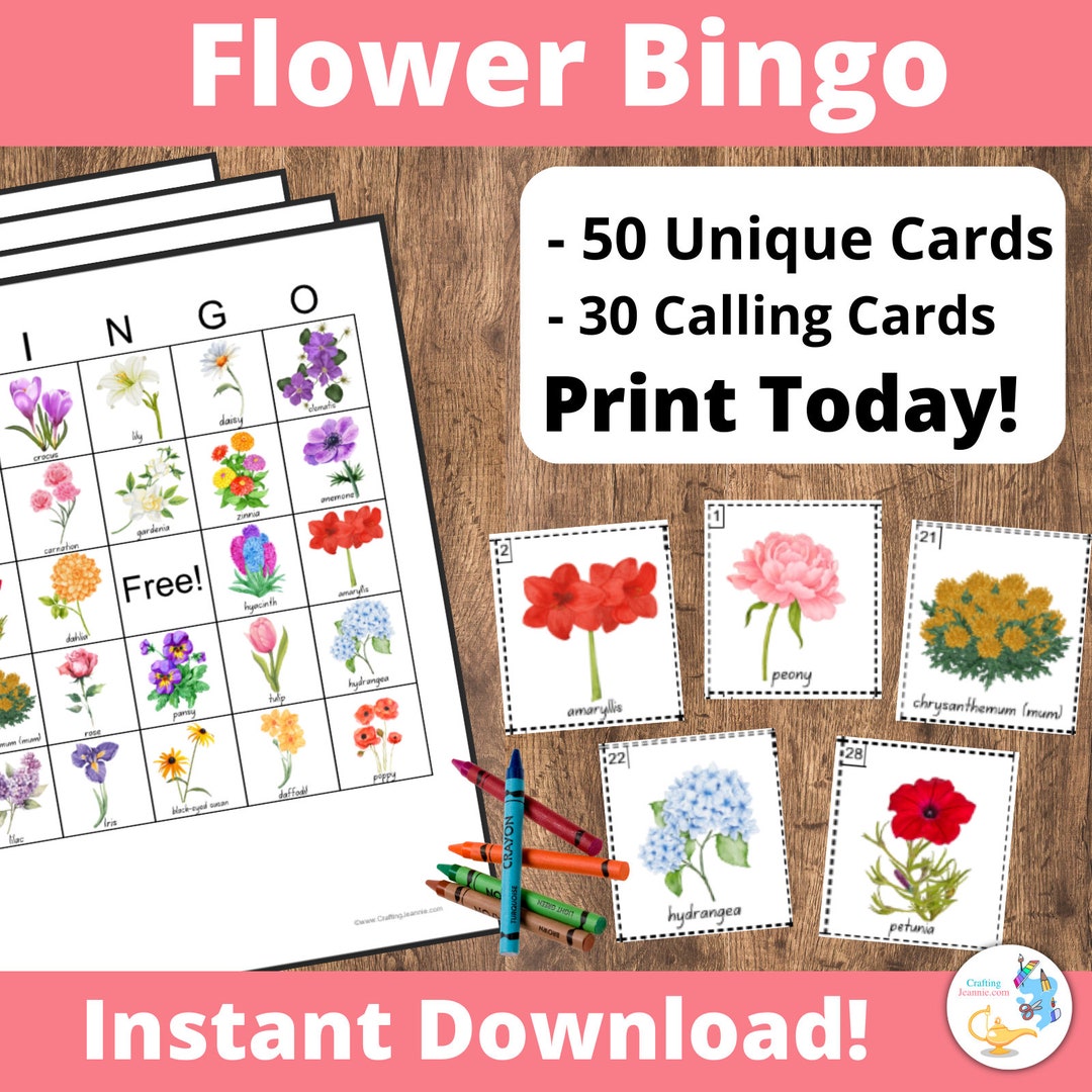 Flower BINGO Game L Spring Games L Summer Activities L Printables for ...