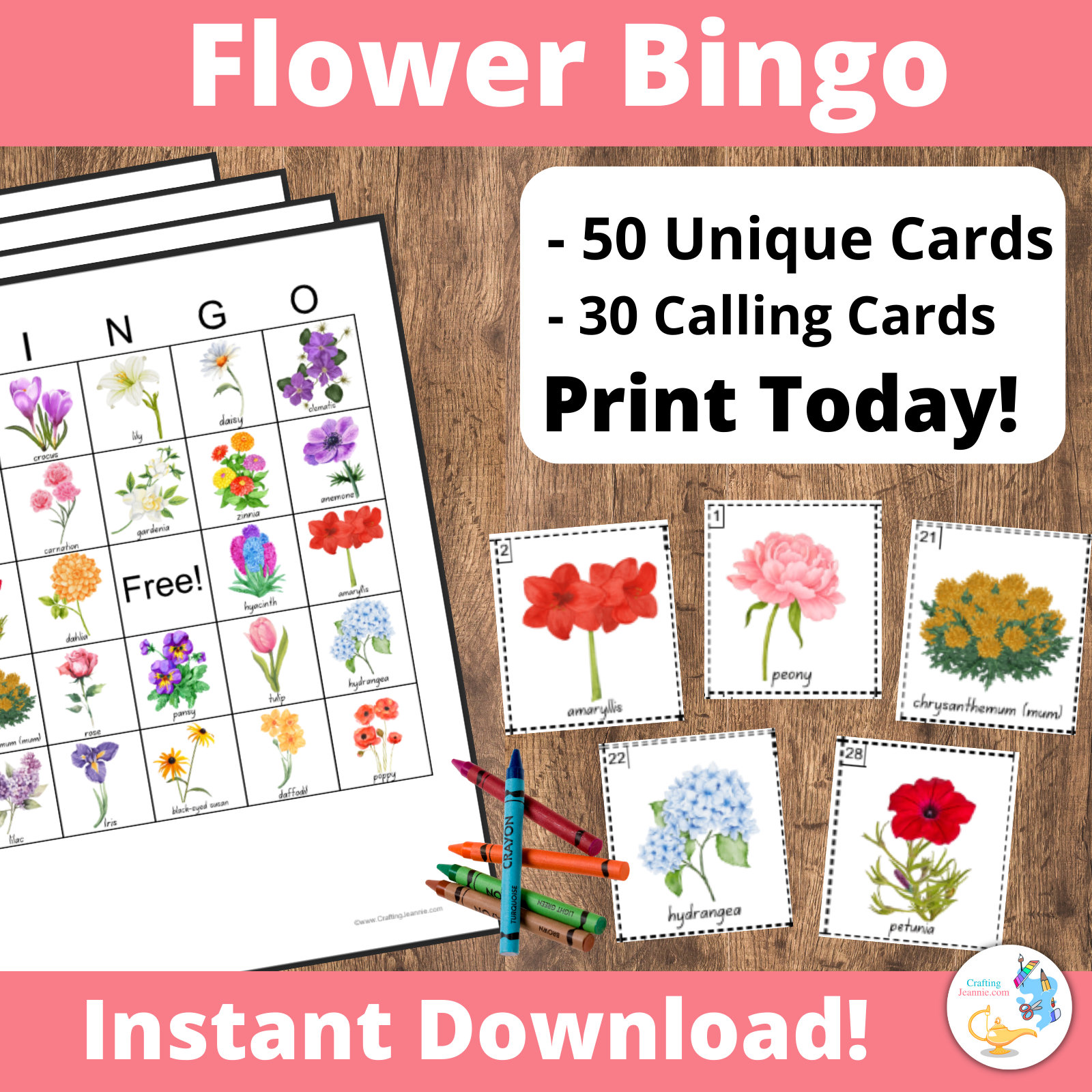 Flower BINGO Game L Spring Games L Summer Activities L Printables for ...
