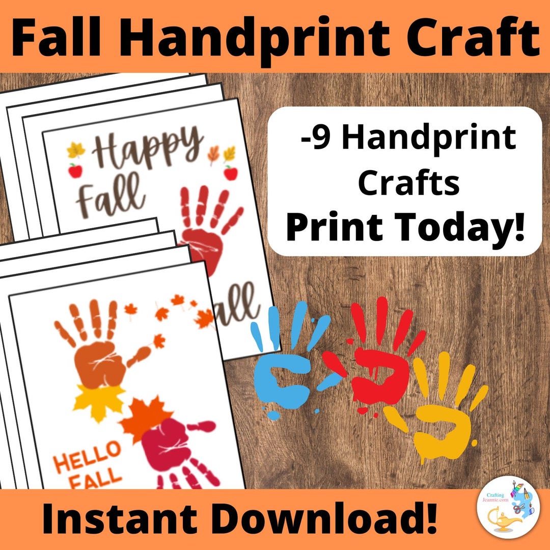 Printable Fall Handprint Craft for Preschoolers, Kindergarteners, and ...