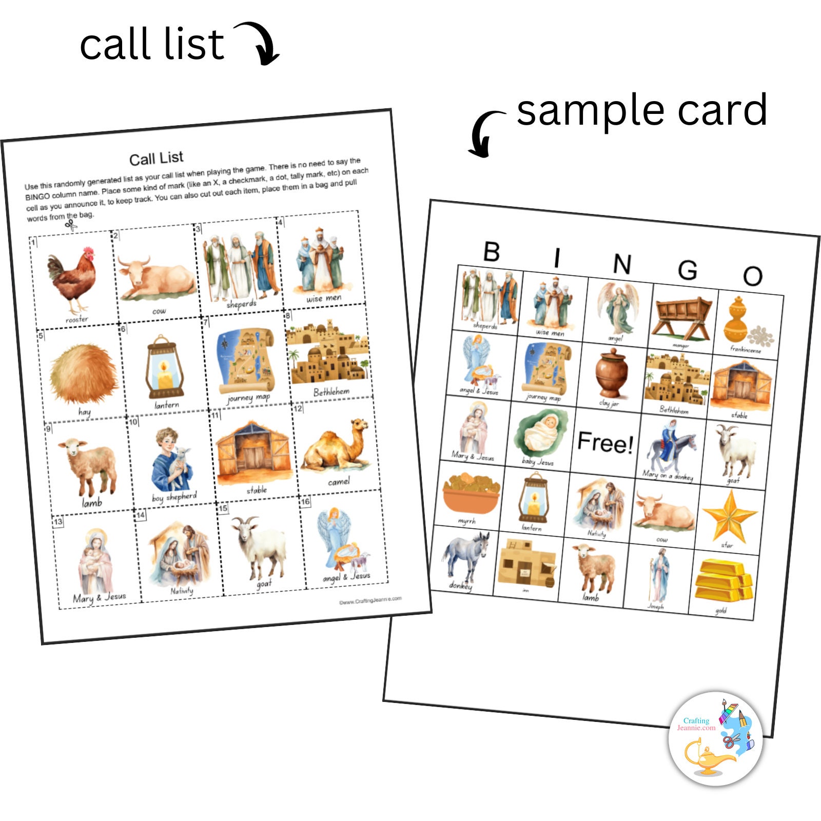 50 Nativity Bingo Cards | Instant Download | Christian Christmas ...