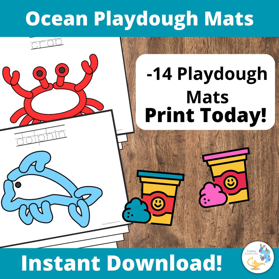Ocean Playdough Mats L Ocean Activities L Ocean Birthday Party L ...