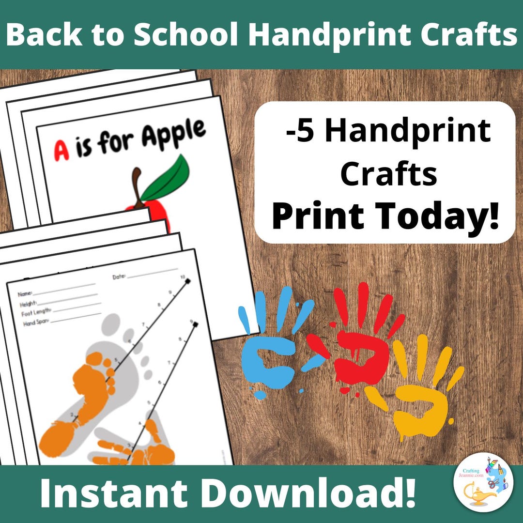 Printable Back to School Handprint Crafts for Preschoolers ...