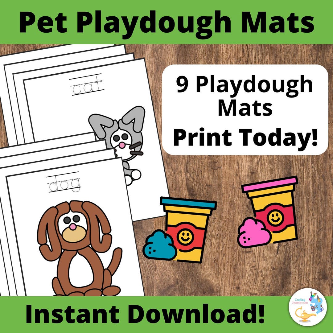 Pet Playdough Mats L Pet Activities for Kids of All Ages L Pet Birthday ...