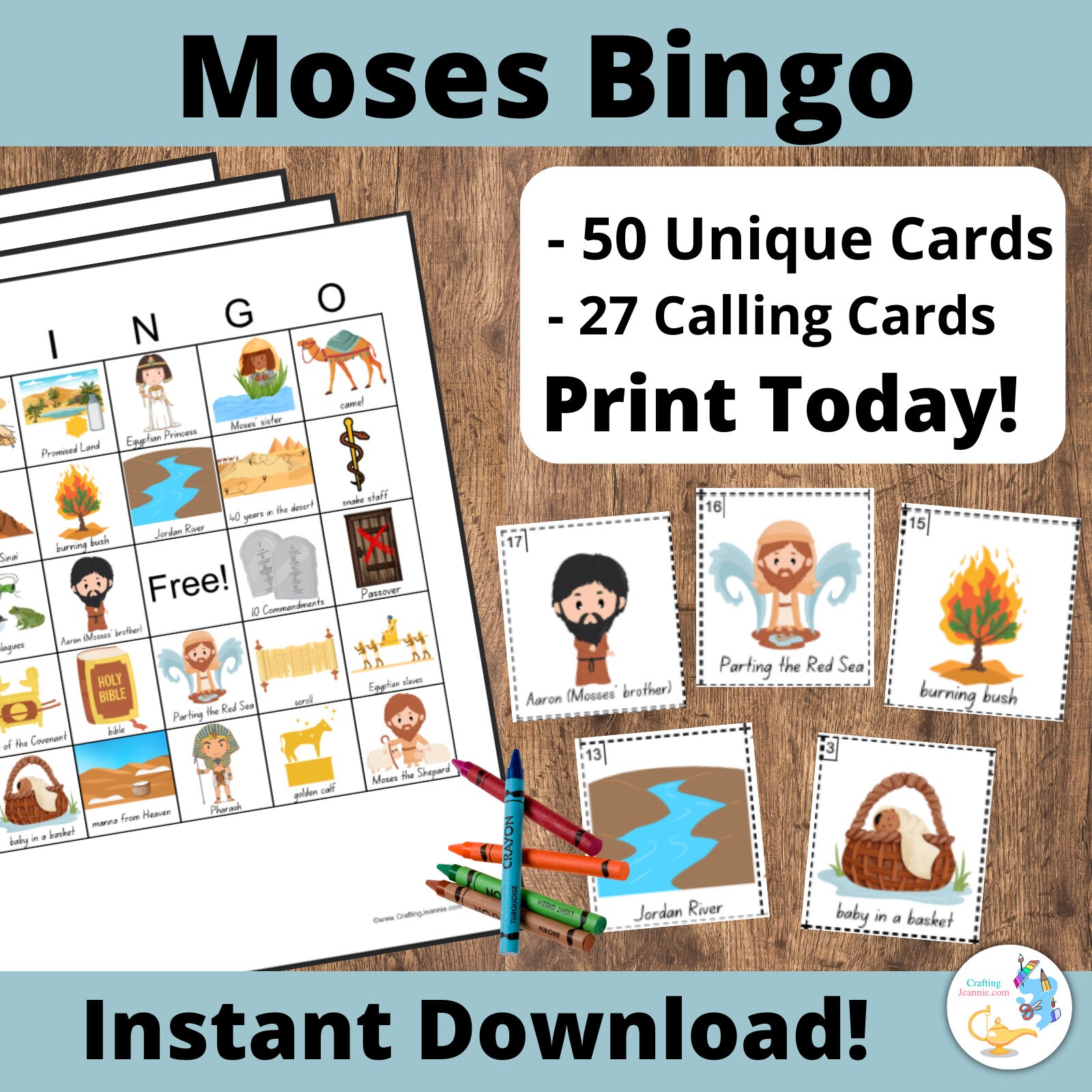 Moses BINGO Game L Sunday School Activities L CCD Games L Religious ...