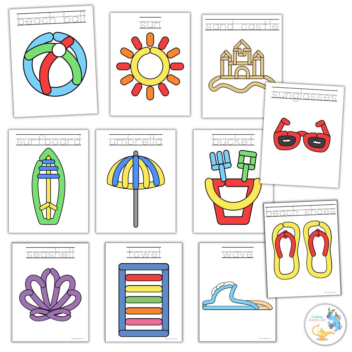 Beach Playdough Mats for Preschoolers, Summer Activity for ...