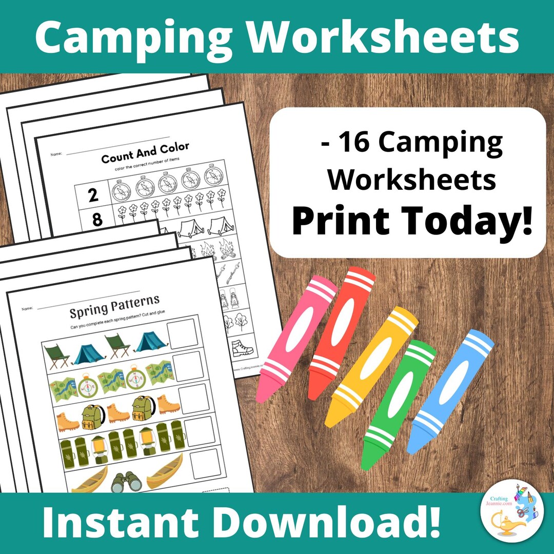 Camping Worksheets for Preschoolers, Camping Workbook for Toddlers ...