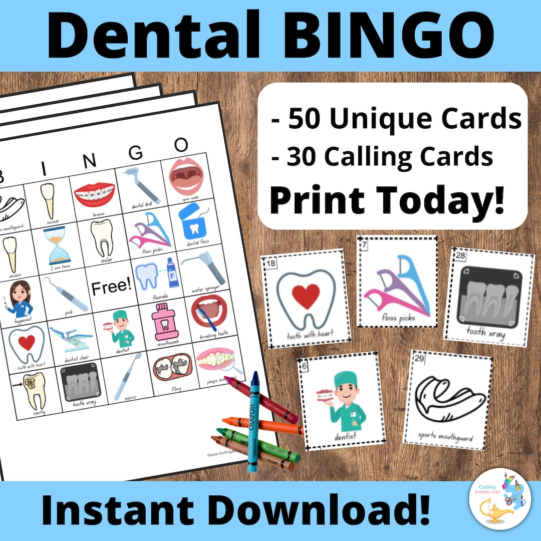 Dental BINGO for Preschoolers L Teeth BINGO Activity L Dental Health ...