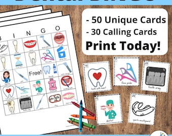 Dental Health BINGO Preschool L Teeth BINGO Activity | Dentist BINGO ...