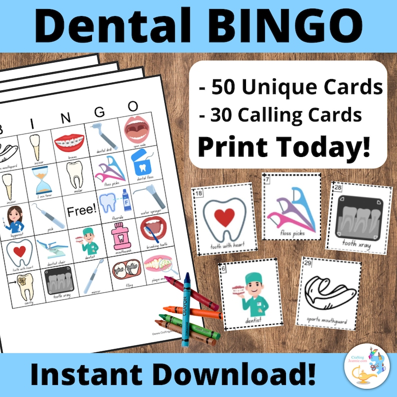 Dental BINGO for Preschoolers L Teeth BINGO Activity L Dental Health ...