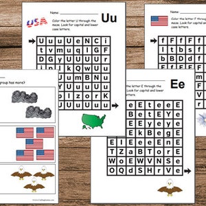 USA Preschool Worksheets Printable - Patriotic Worksheets - Fourth of ...