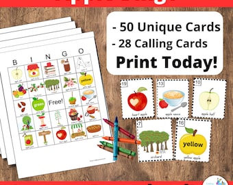 Apple Bingo Game for Kids Kids Harvest Autumn Party Game - Etsy