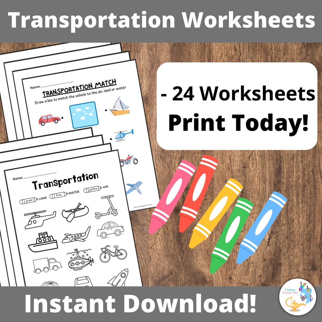 Printable Transportation Worksheets for Preschoolers, Kindergarteners ...