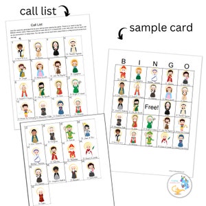Saints Bingo 50 Cards, Saint Bingo Cards, Catholic Saints. Sunday ...
