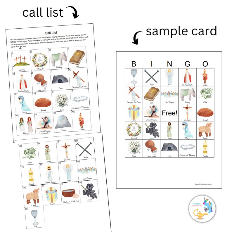 Religious Easter BINGO 50 Cards, Jesus, Religious Easter, CCD Game ...