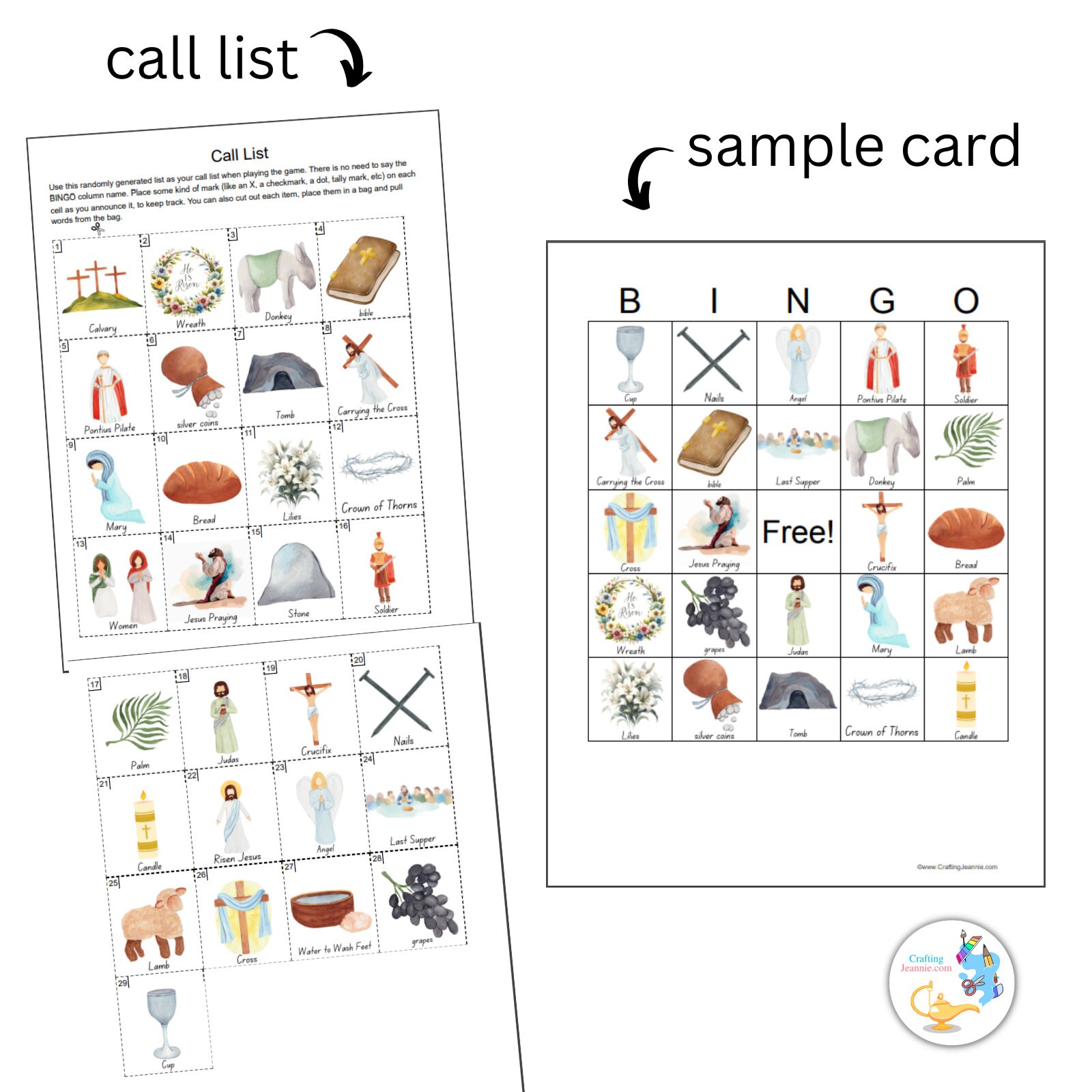 Religious Easter BINGO 50 Cards, Jesus, Religious Easter, CCD Game ...