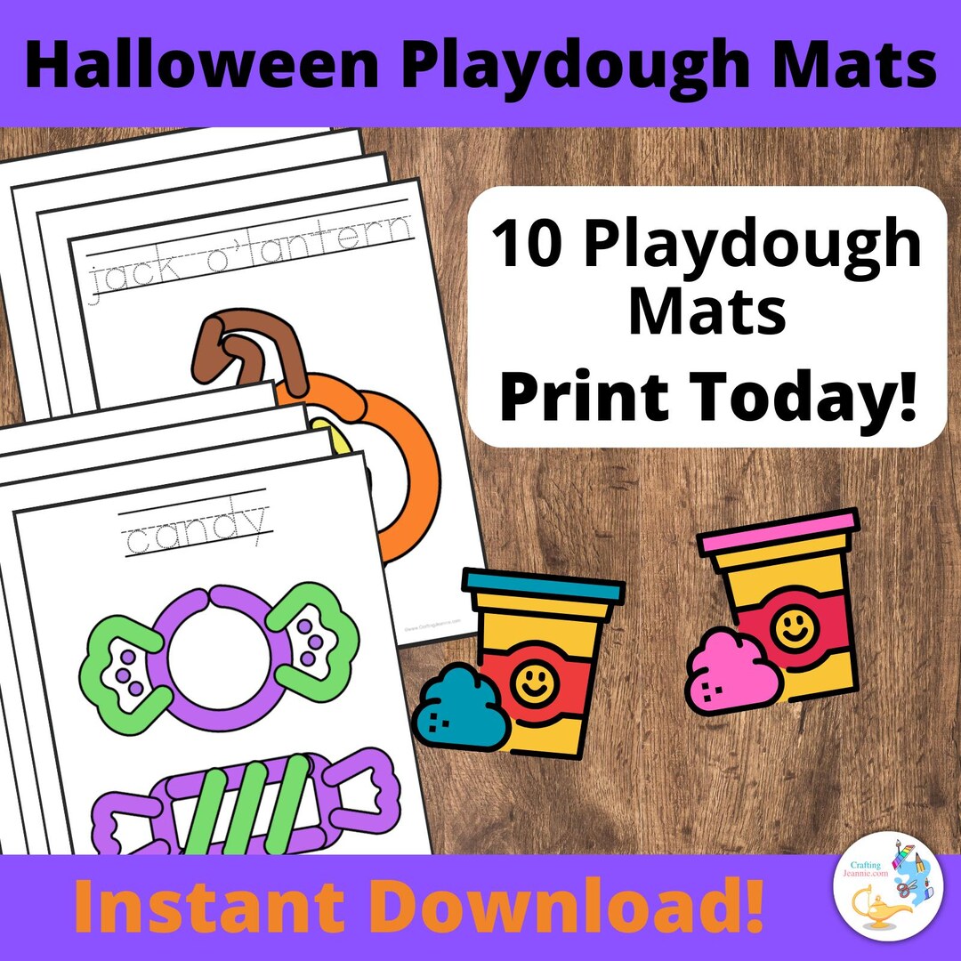 Halloween Playdough Mats for Preschoolers, Spooky Activities for ...