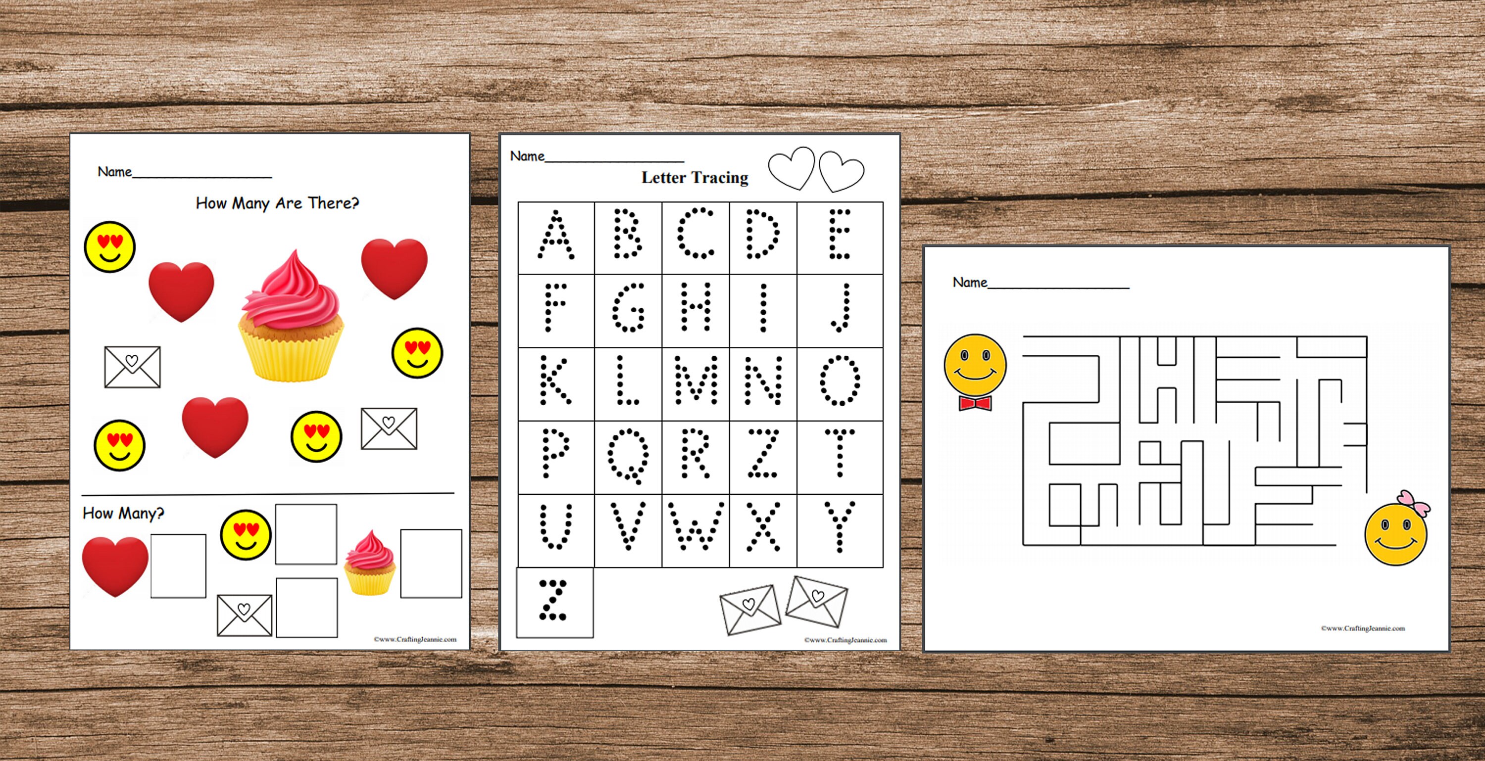 Valentine's Day Preschool Worksheets Printable - Valentine's Preschool ...