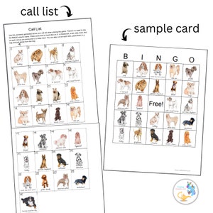 Dog Bingo Cards: Printable Bingo Cards, 50 Cards, Kids Game Activity ...