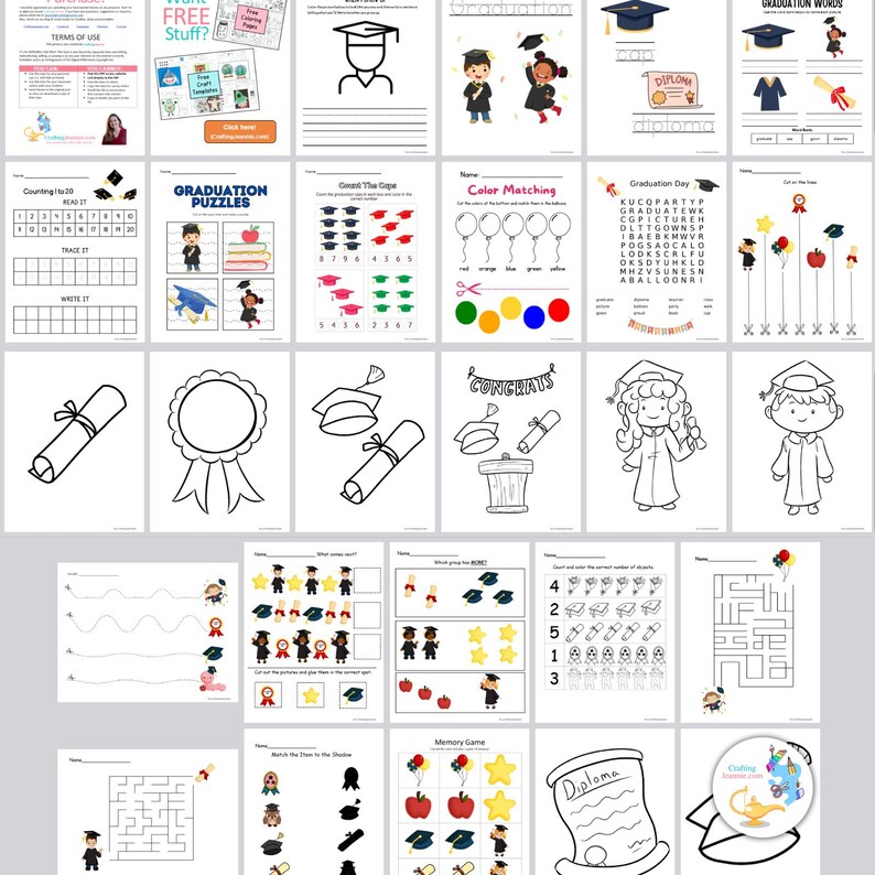 Printable Graduation Worksheets for Preschoolers and Kindergarteners ...