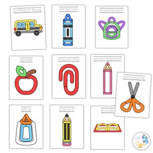 Back to School Playdough Mats for Preschoolers, School Supply Activity ...