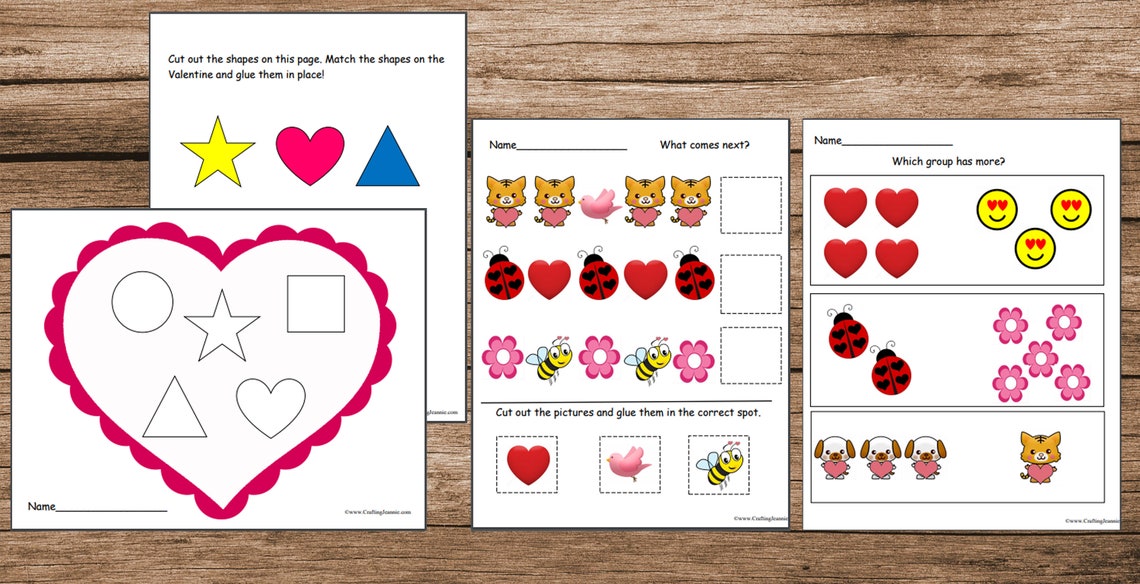 Valentine's Day Preschool Worksheets Printable - Valentine's Preschool ...