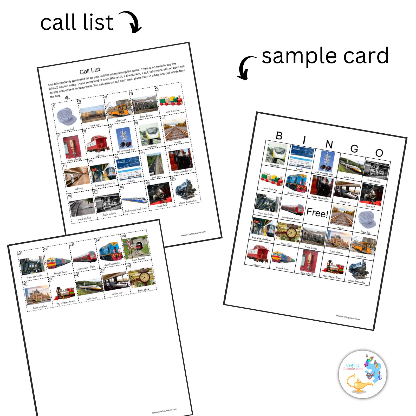 Train BINGO 50 Cards, Locomotive Games for Preschool, Train Birthday ...