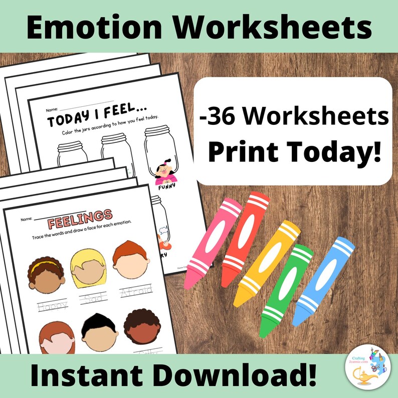 Printable Emotion Worksheets for Preschoolers (recognize Happiness ...