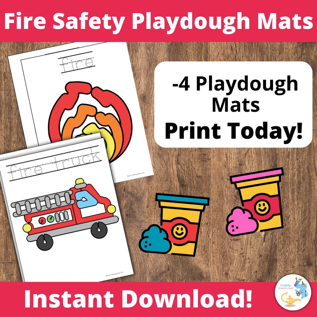 Fire Safety Playdough Mats for Preschoolers, Fire Safety Activities for ...