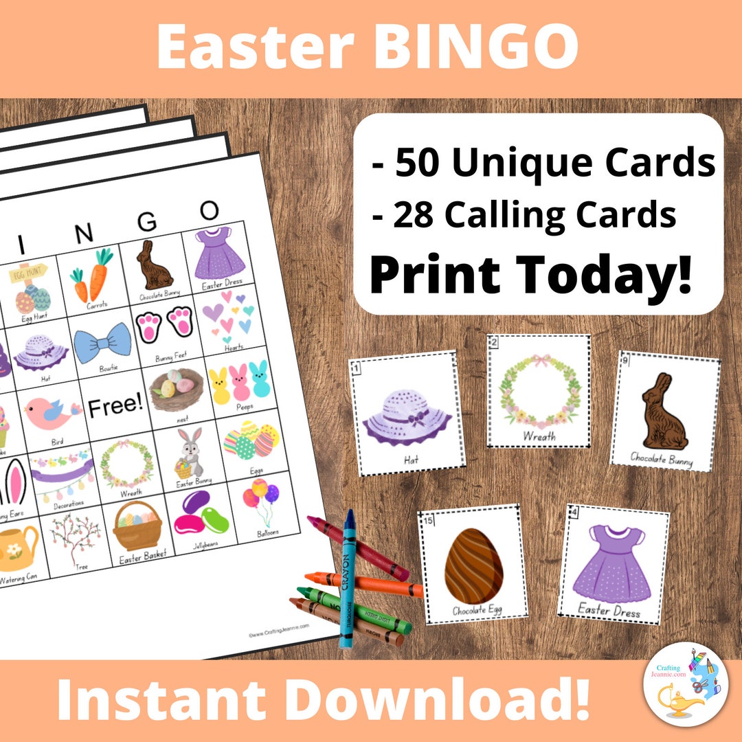 Easter BINGO 50 Cards, CCD Game, Sunday School Easter Activities ...