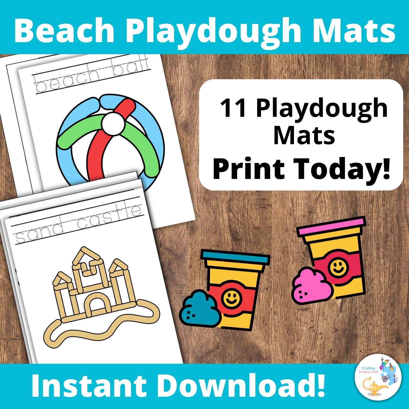 Beach Playdough Mats for Preschoolers, Summer Activity for ...