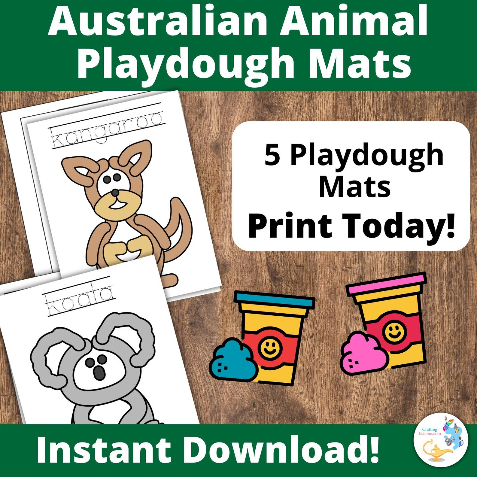 Australian Animals Playdough Mats for Preschoolers, Australian Animal ...