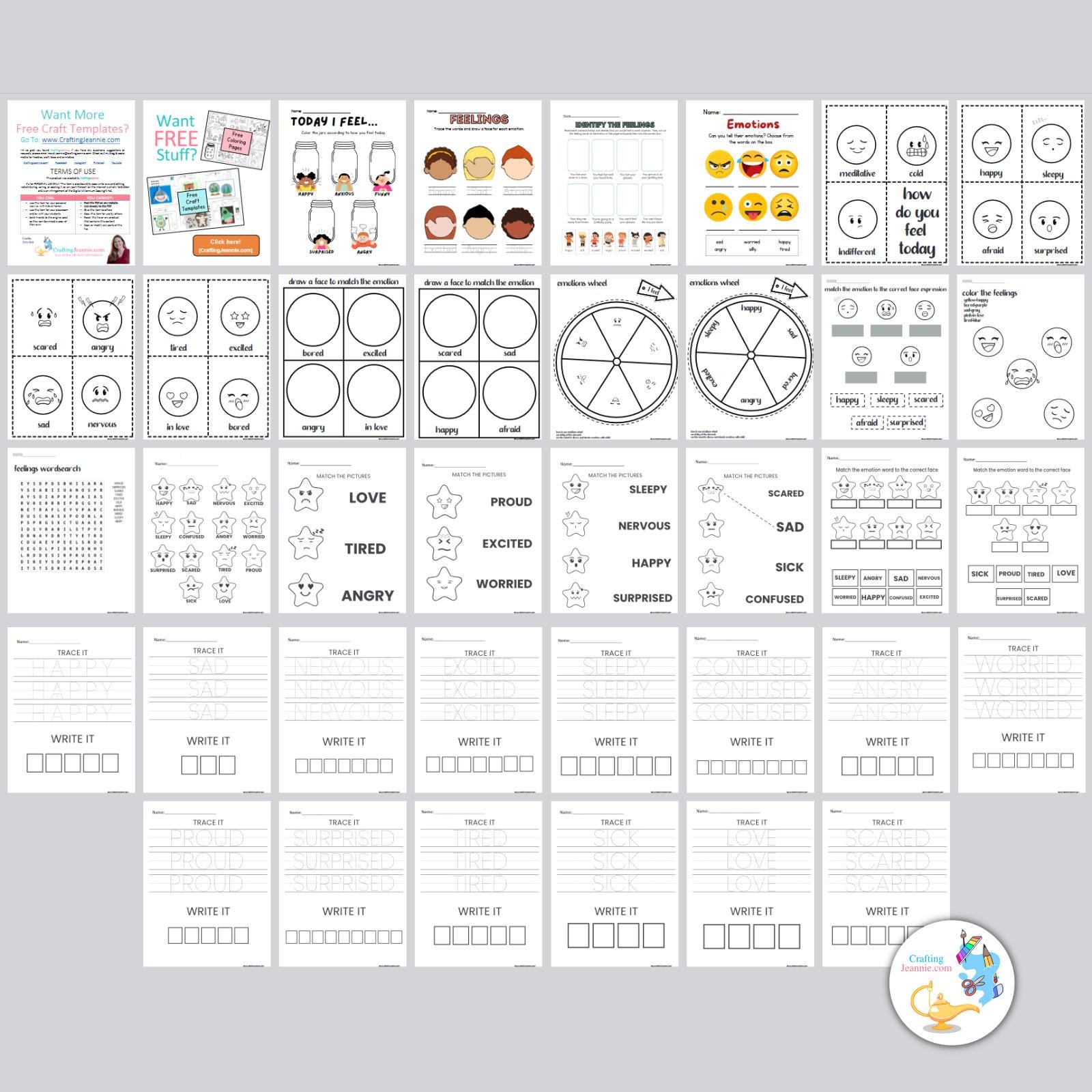 Printable Emotion Worksheets for Preschoolers (recognize Happiness ...