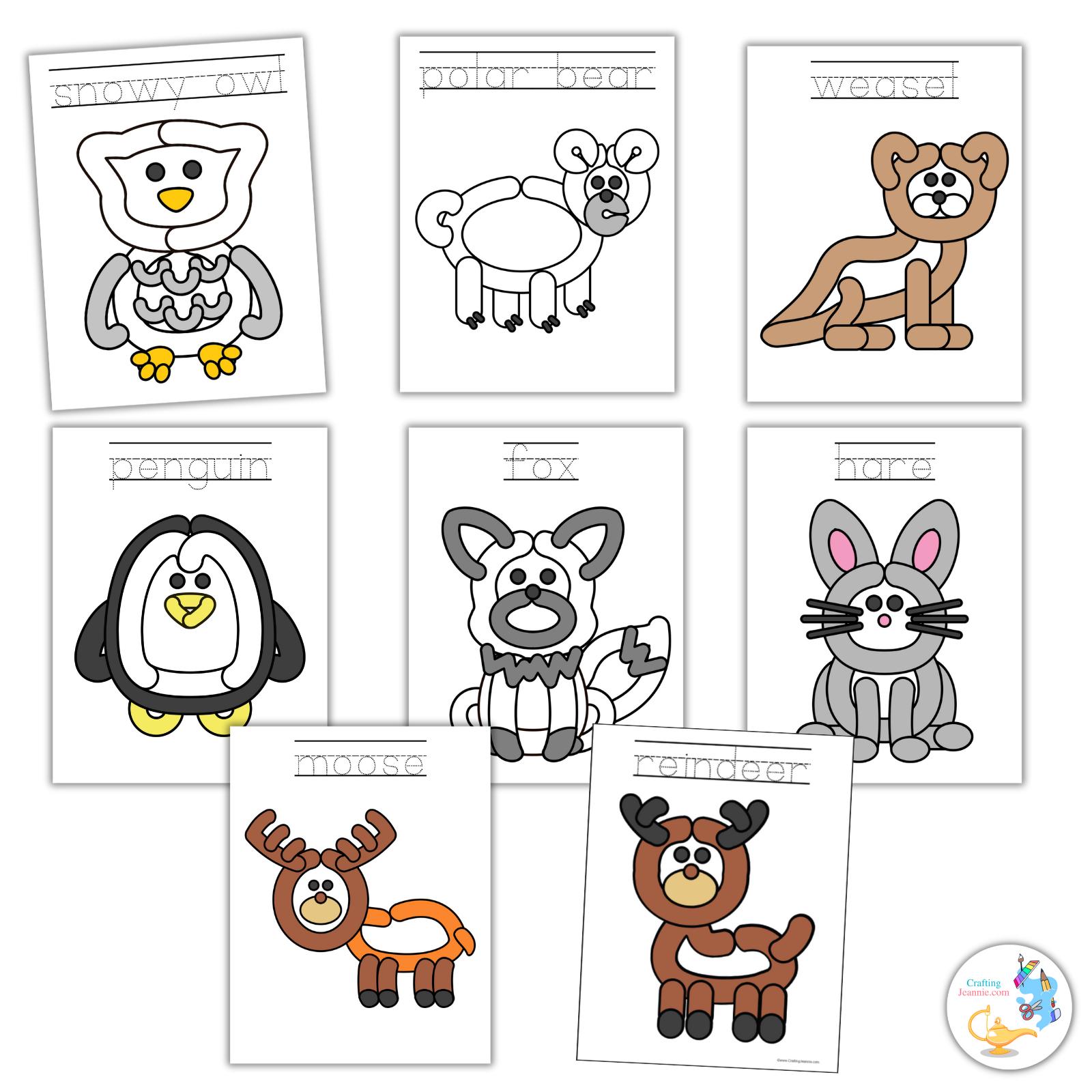Winter Animals Playdough Mats for Preschoolers, Arctic Animal Activity ...