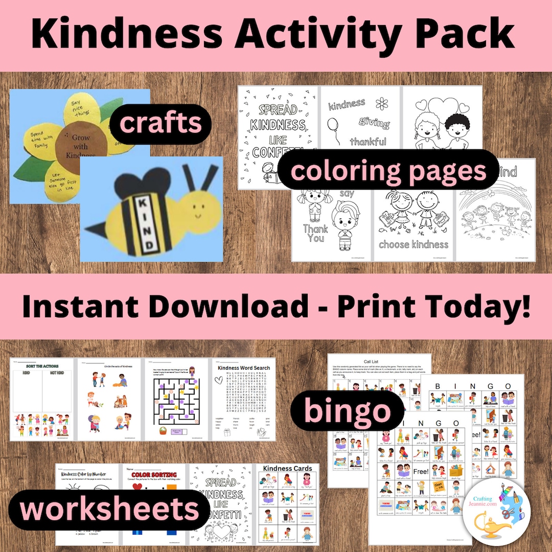 Kindness Activities & Games, Kindness Crafts, Kindness Bingo, Kindness ...