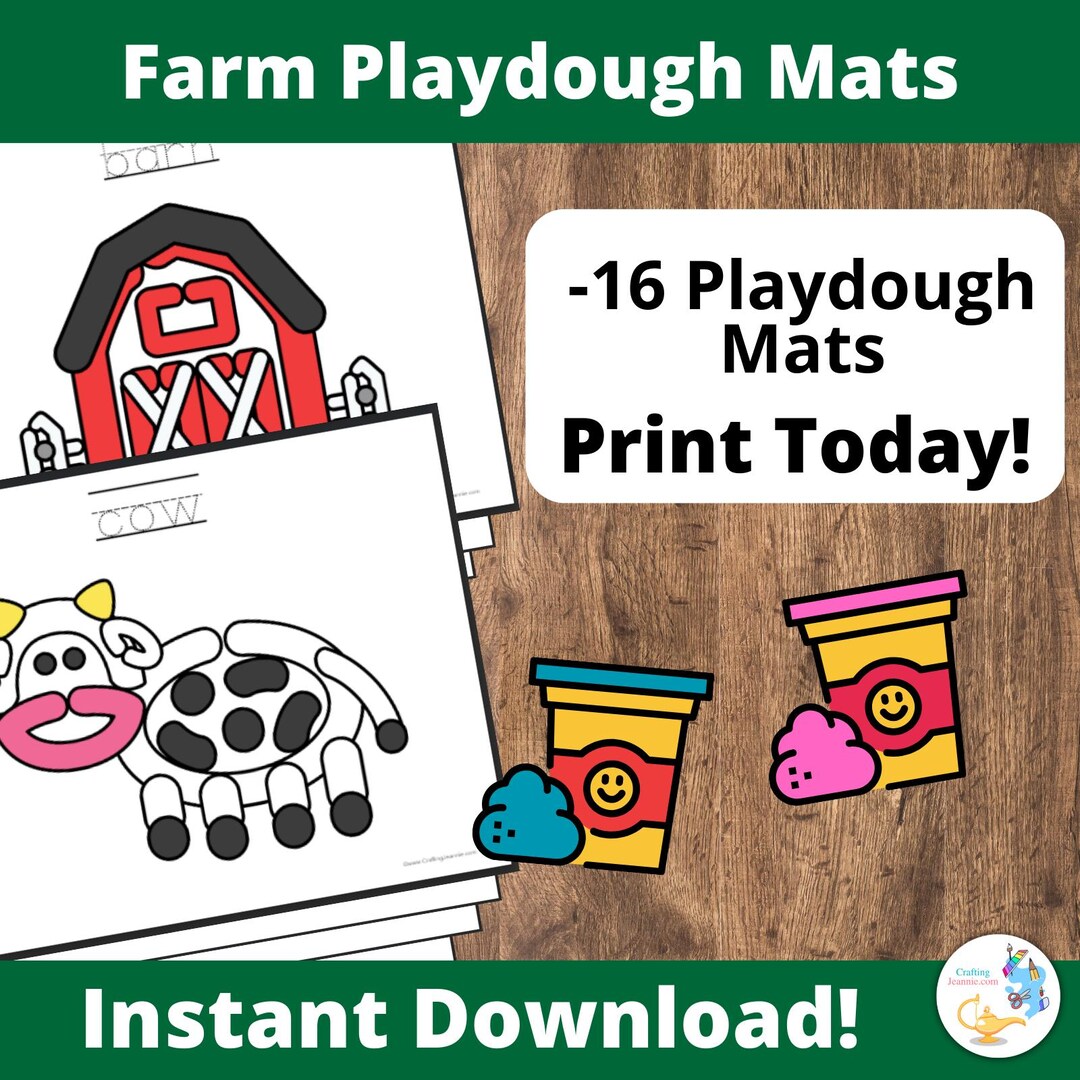 Farm Playdough Mats for Preschoolers, Homestead Activities for ...