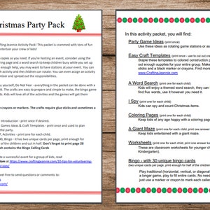 Christmas Party Pack, Christmas Activities for Kids, Christmas ...