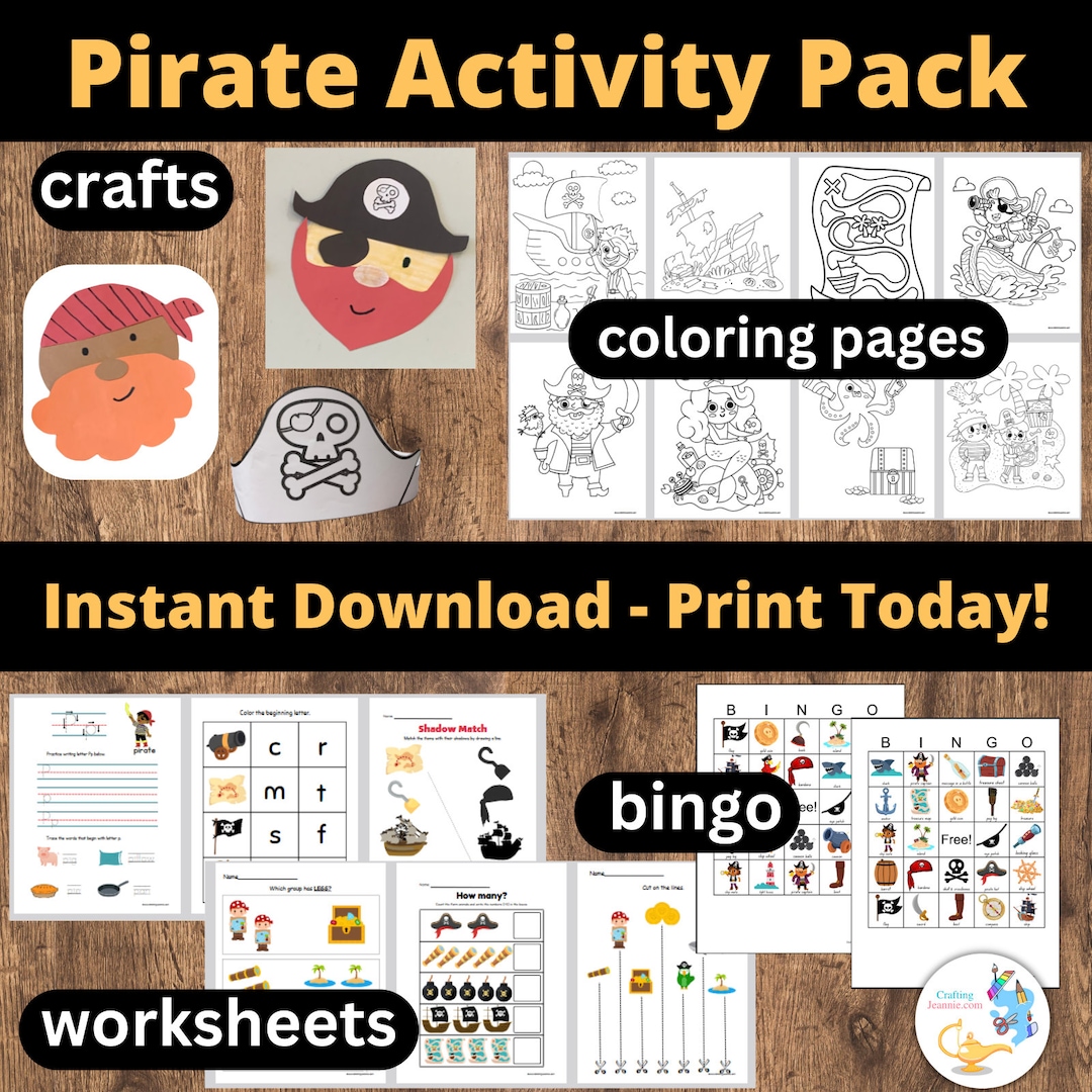 Pirate Activities & Games, Pirate Crafts, Pirate Bingo, Pirate ...