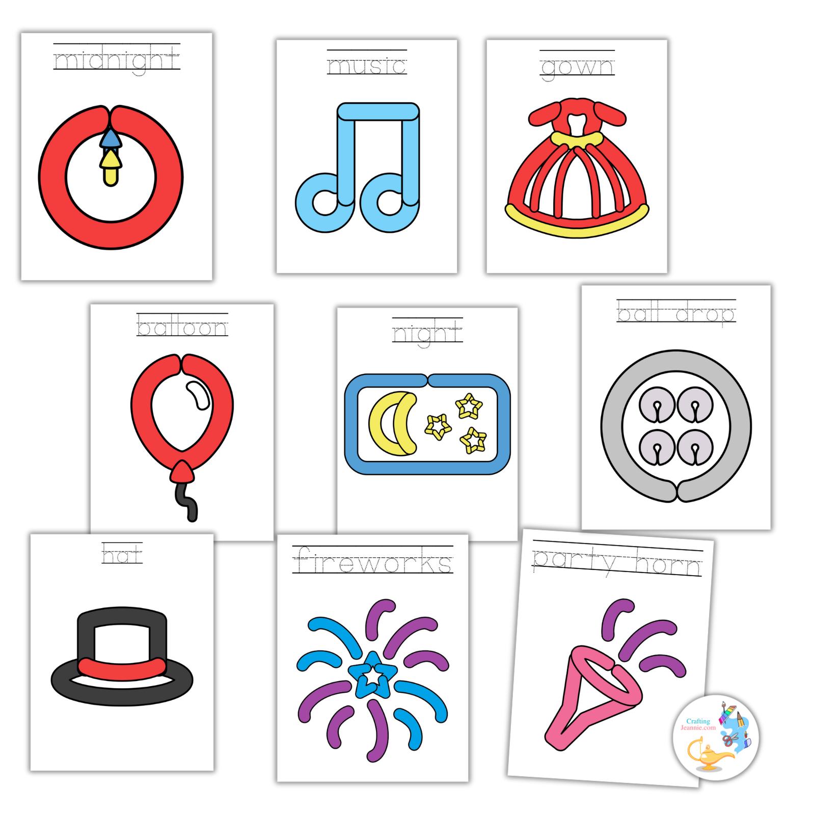 New Year Playdough Mats for Preschoolers and Kids, New Year Activities ...